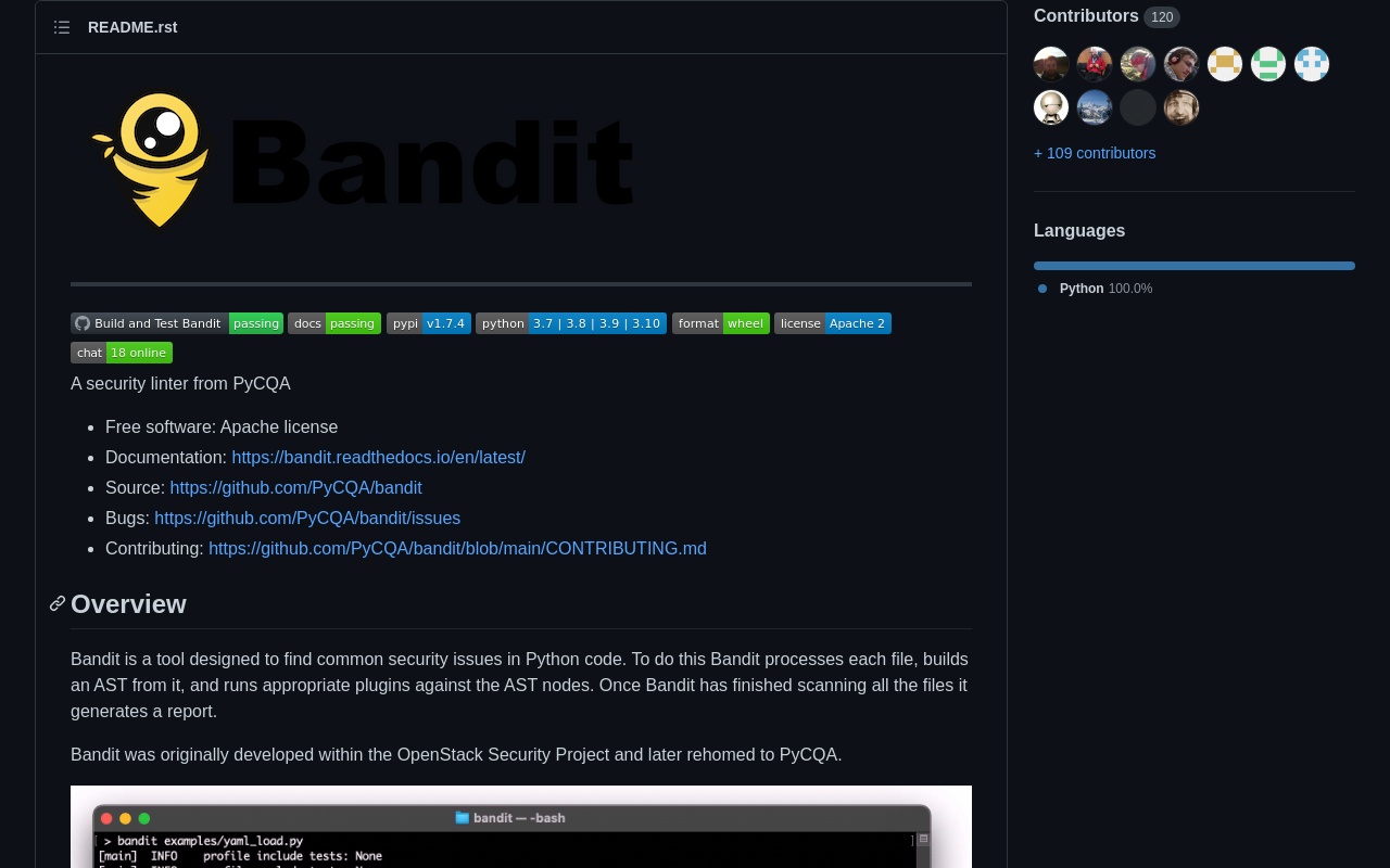 bandit, a linter for Python - Rating And 68 Alternatives | Analysis Tools