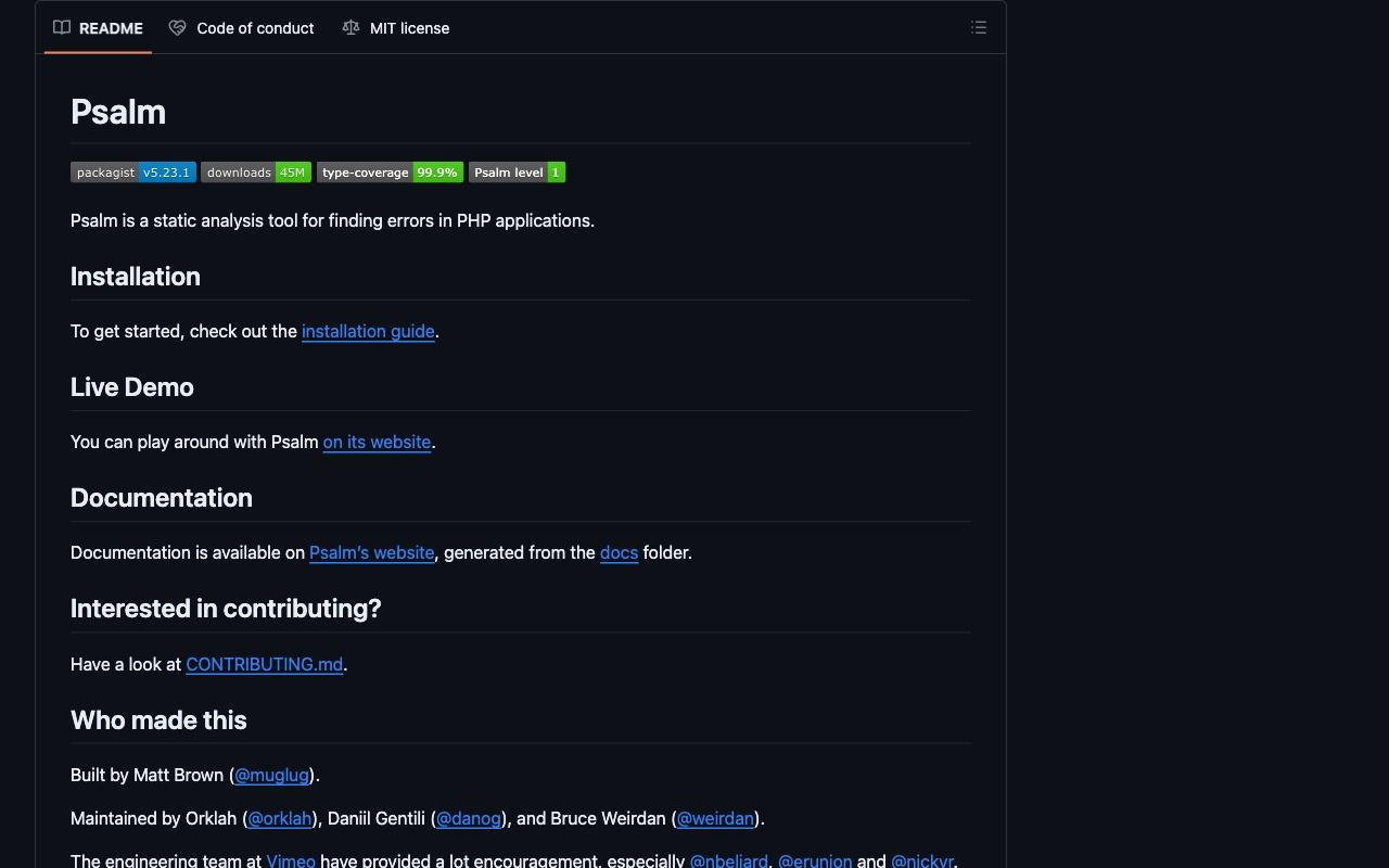 Psalm A Linter For Php Rating And 88 Alternatives Analysis Tools