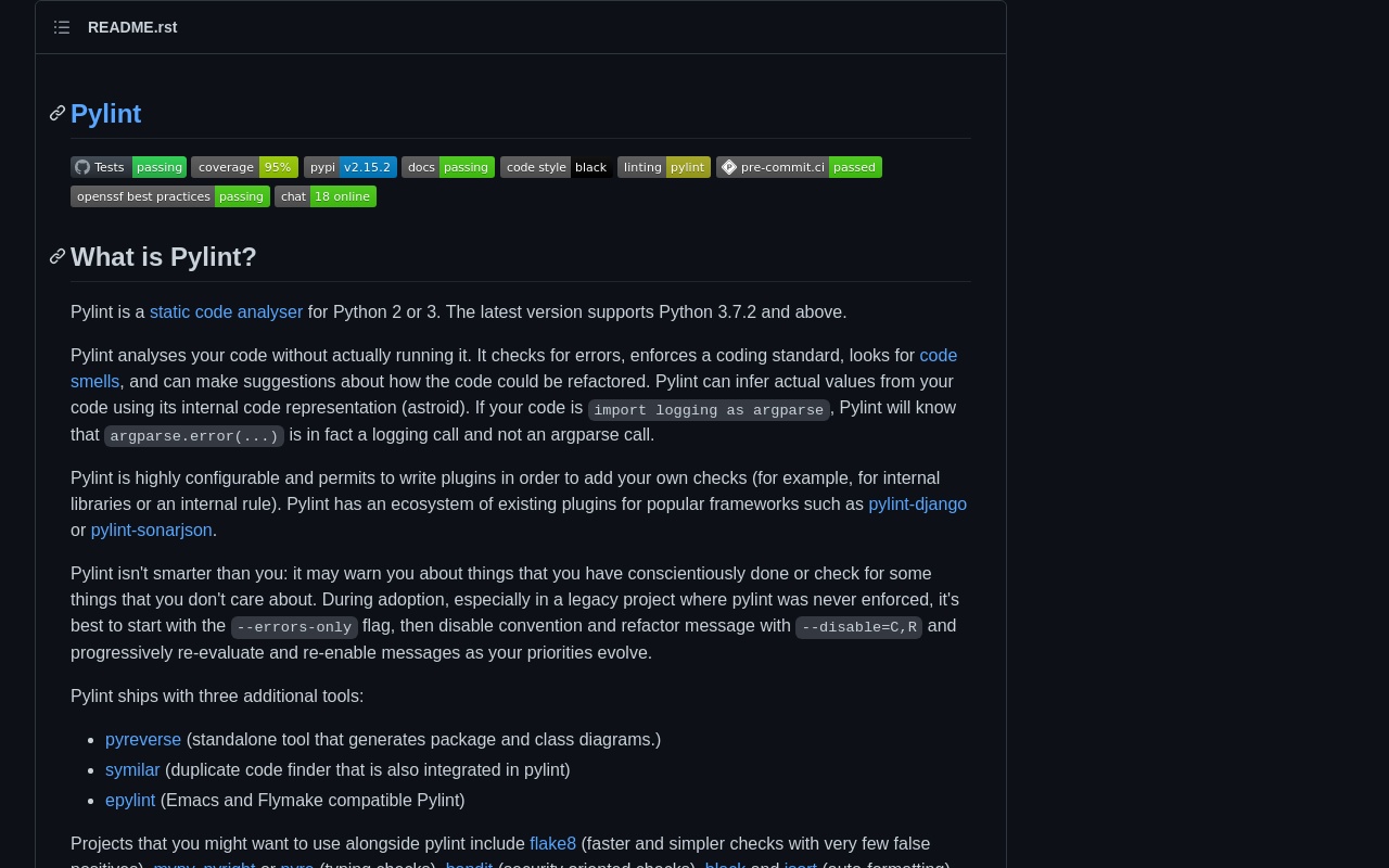 Pylint A Linter For Python Rating And 66 Alternatives Analysis Tools